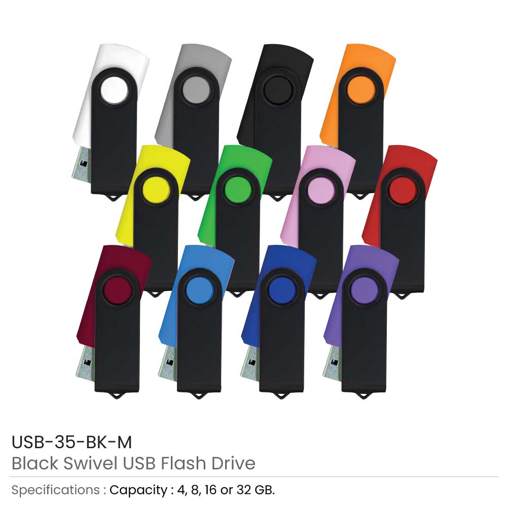 Black Swivel USB Flash Drives – Promotional Gifts Suppliers