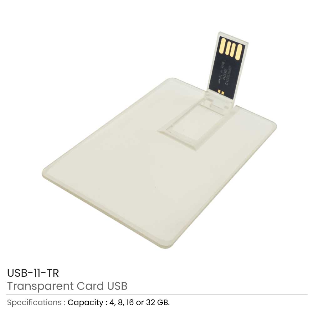 Transparent Card Size USB Flash Drives – Promotional Gifts Suppliers