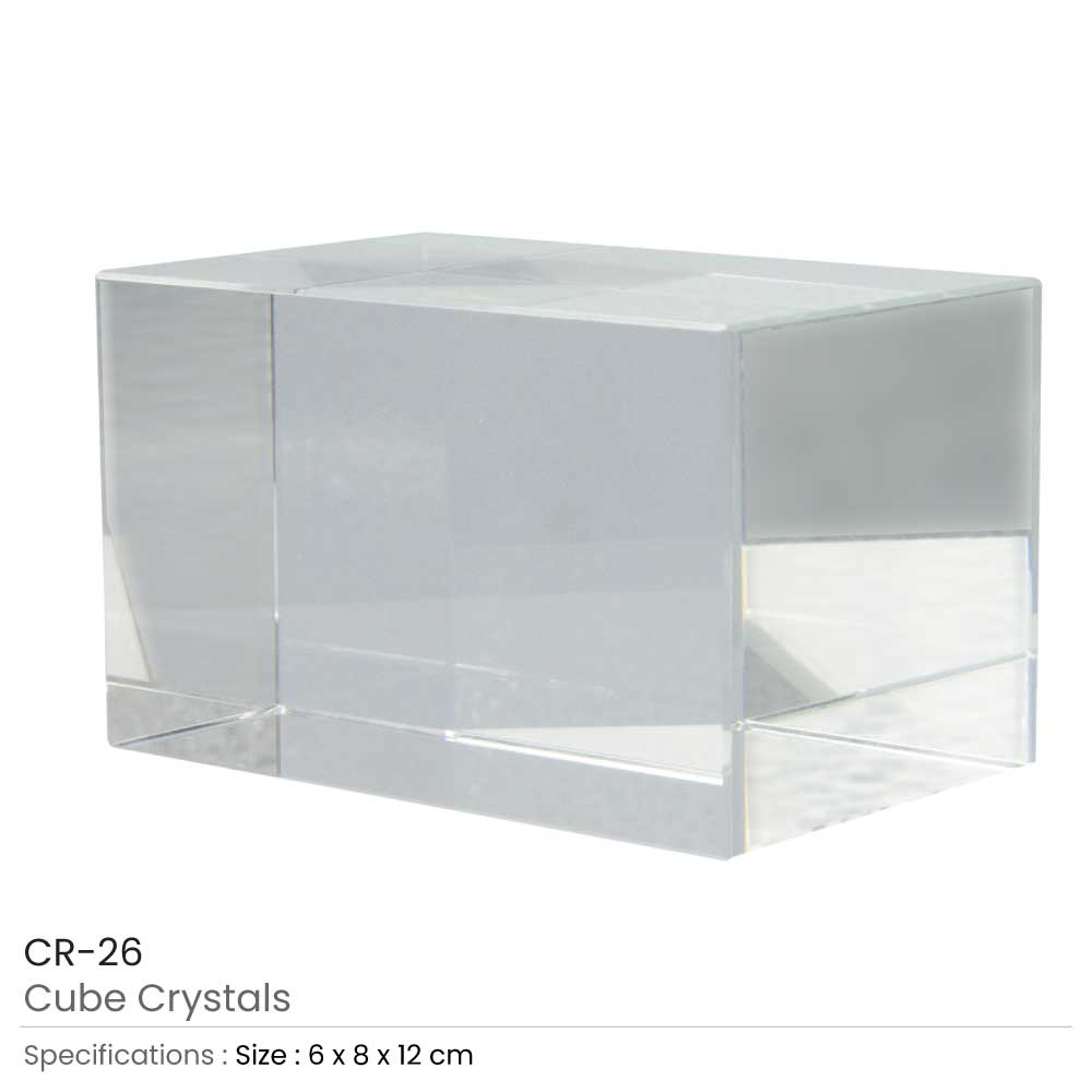 3D Rectangular Crystal Cube – Promotional Gifts Suppliers
