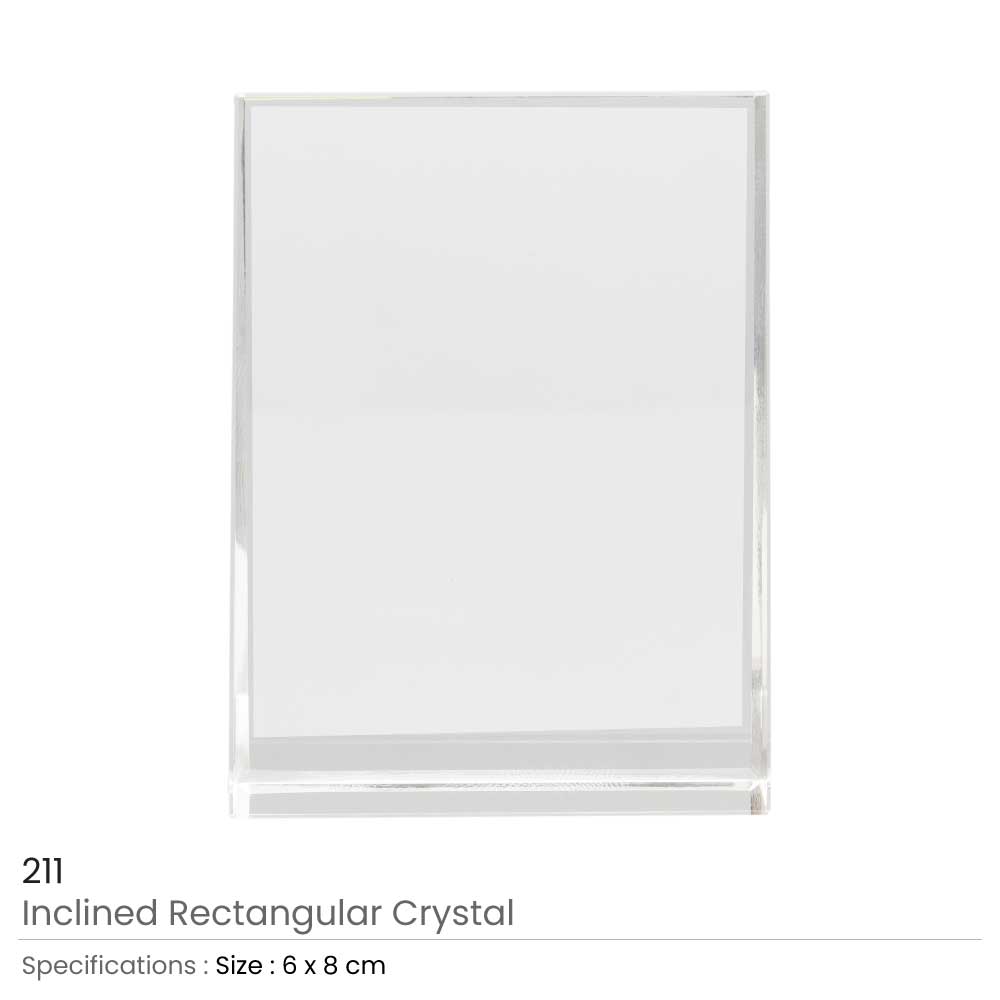 Inclined Rectangular Crystal Awards – Promotional Gifts Suppliers