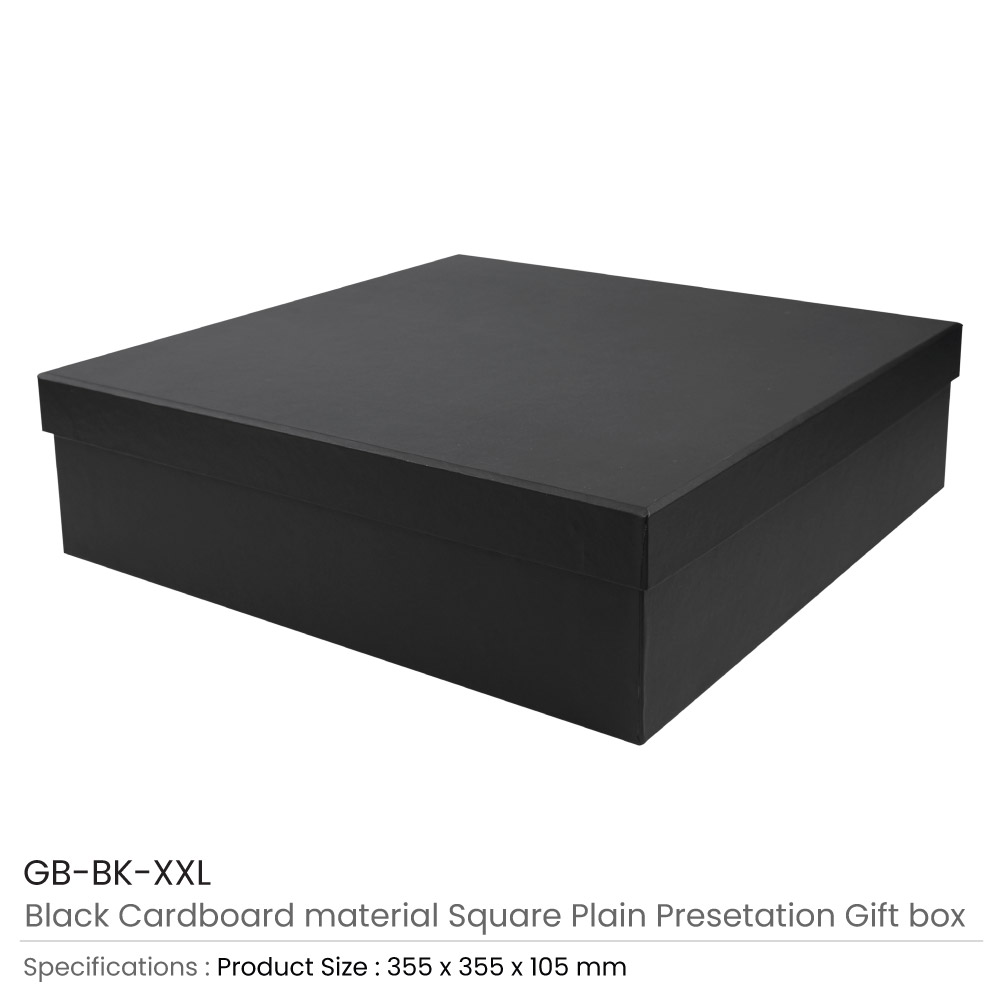 Black Plain Gift Box Size XXL Cardboard Material – Promotional Gifts ...